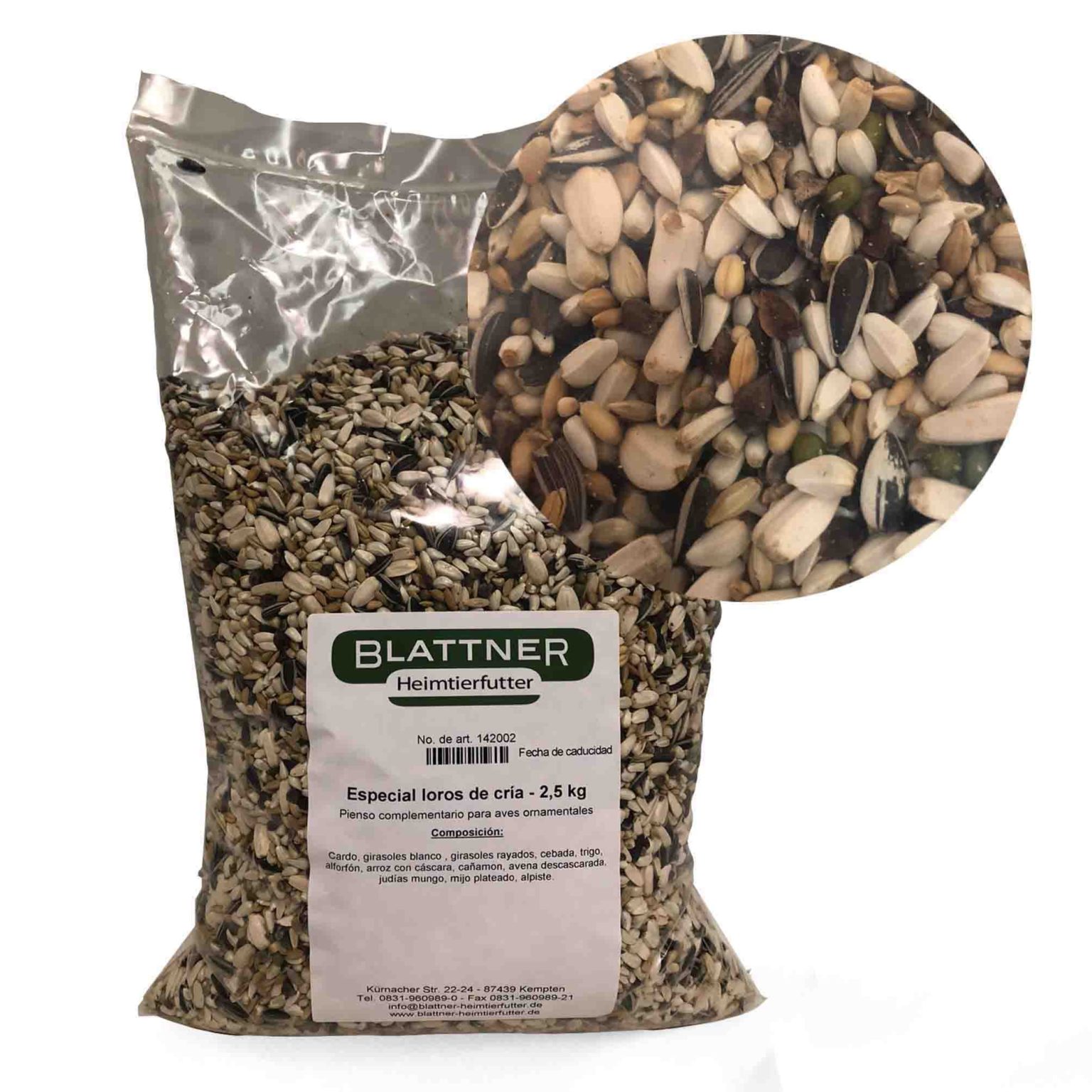 Tienda de productos y comida para aves, marca Blattner Heimtierfutter