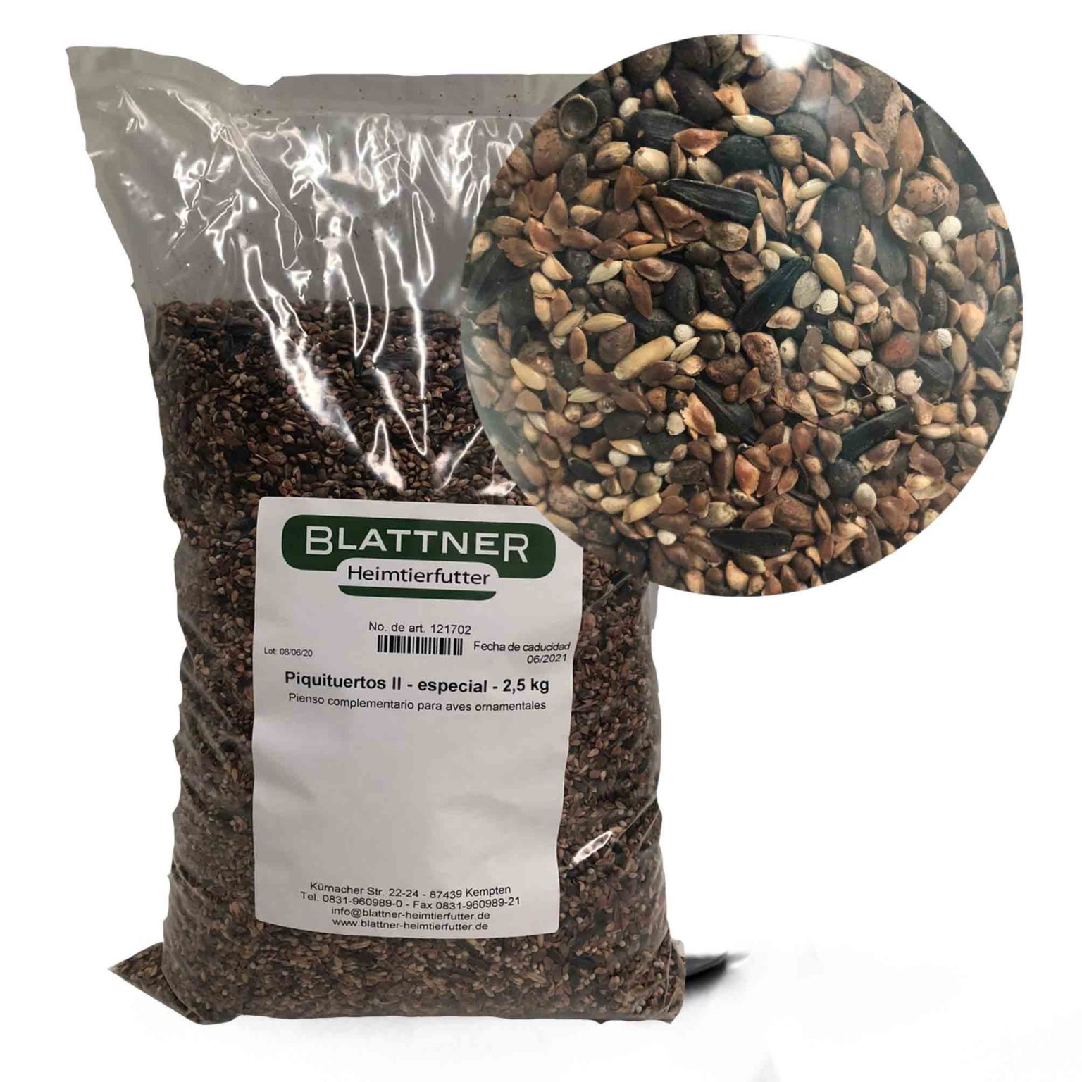 Tienda de productos y comida para aves, marca Blattner Heimtierfutter